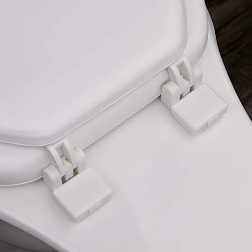 Ginsey Cushioned Desert White Soft Toilet Seat for Stylish Bathroom Décor, Off-white, Elongated 19.7 x 15 x 3 inches