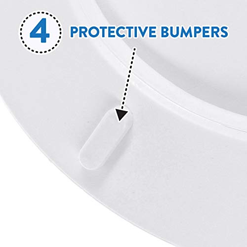 Ginsey Cushioned Desert White Soft Toilet Seat for Stylish Bathroom Décor, Off-white, Elongated 19.7 x 15 x 3 inches