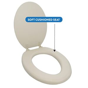 Ginsey Home Solutions Champagne Elongated Soft Cushioned Toilet Seat 80231,Off-White