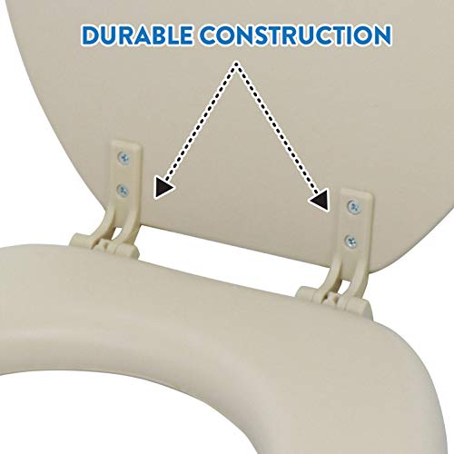 Ginsey Home Solutions Champagne Elongated Soft Cushioned Toilet Seat 80231,Off-White