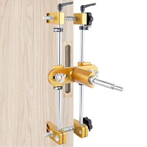 meticuloso door lock hole opener kit, updated lock mortiser for wooden doors, door lock installation kit mortising machine mortise jig with 3 drill bits