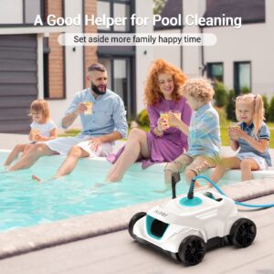 AIPER Automatic Pool Cleaner, Robotic Pool Vacuum for Above Ground Pools with 33ft Swivel Floating Cable- Orca 800 Mate, White