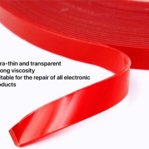 TPhaelay Double-Sided 2mm / 3mm x 25M Acrylic Adhesive Mobile Phone Repair Tape LCD Touch Screen Repair Tape, Super Sticky Transparent Repair Tape for Mobile Phone, iPad, Tablets, Laptops, Camera