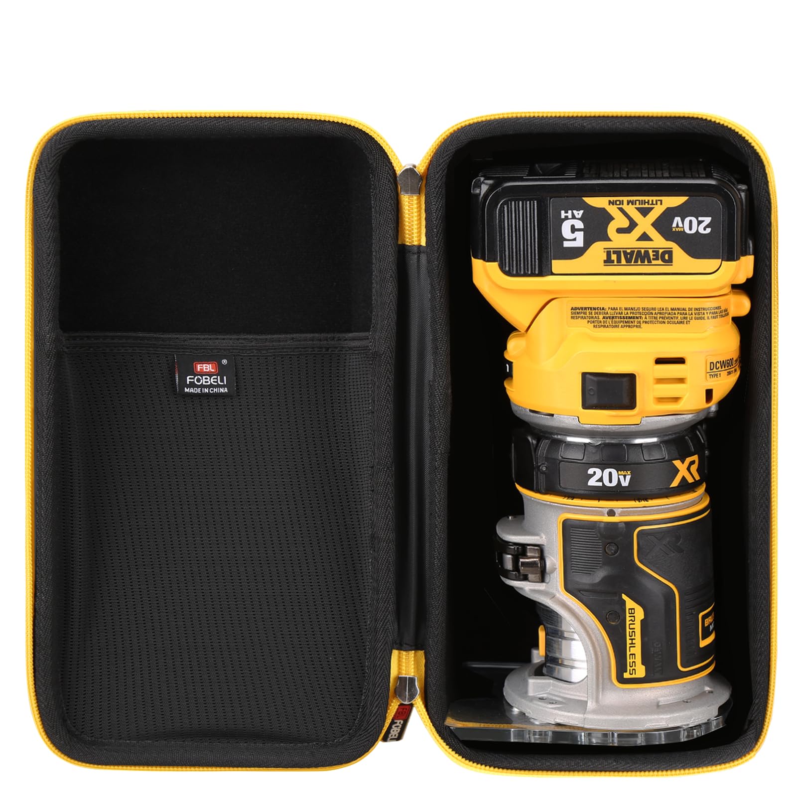 FBLFOBELI Hard EVA Storage Case for DEWALT 20V Max XR Cordless Router, Brushless, Case Only (DCW600B)