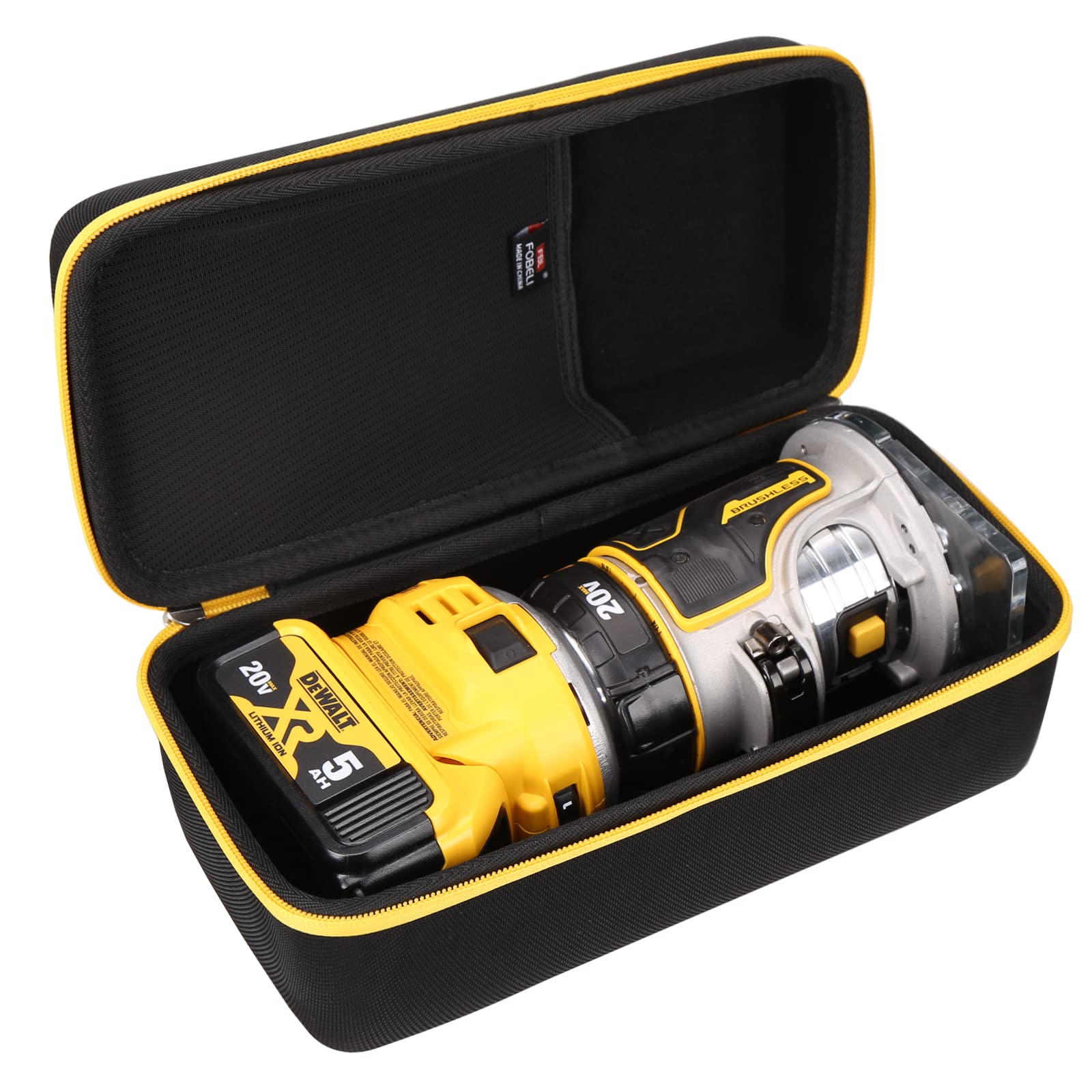 FBLFOBELI Hard EVA Storage Case for DEWALT 20V Max XR Cordless Router, Brushless, Case Only (DCW600B)