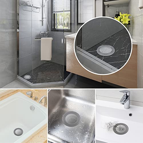 Shower Drain Hair Catcher/Shower Drain Cover/Tub Drain Hair Catcher, Stainless Steel Silicone Shower Hair Catcher for Bathtub Drain, Shower Drain Hair Trap Hair Stopper Shower Accessories