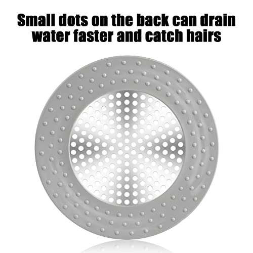 Shower Drain Hair Catcher/Shower Drain Cover/Tub Drain Hair Catcher, Stainless Steel Silicone Shower Hair Catcher for Bathtub Drain, Shower Drain Hair Trap Hair Stopper Shower Accessories