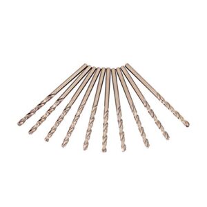 m35 cobalt drill bits for hardened steel hss-co drills set 1.0-5.0mm(1/1.5/2/2.5/3.0/3.2/3.5/4/4.5mm) twist drill for drilling on stainless steel cast iron sheet metal steel plate angle iron(3.2mm)