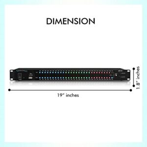 Technical Pro 1U Rack Mount DB Display with 8 Outlet Power Supply Surge Protector with 5V USB Charging Ports, Input, and Output RCA.