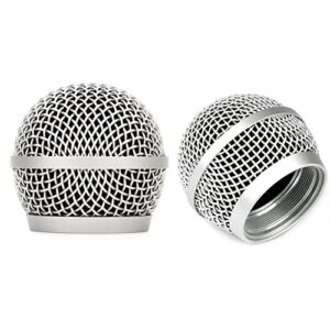 2 pcs replacement ball head mesh microphone grille for shure pg48 pg58 pga48 pga58 pgx2 blx288 pg288 pgx24 microphone