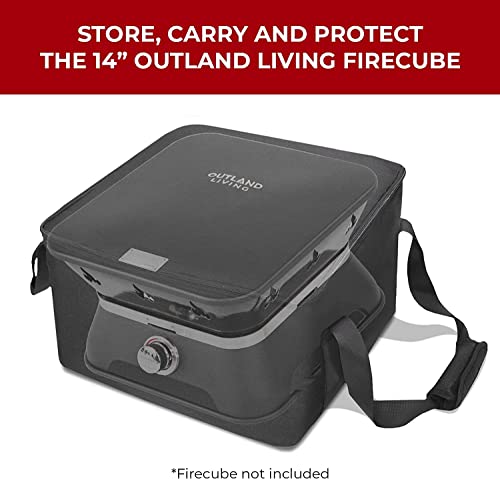 Outland Living Firecube Carry Bag - Fits Outland Living 14” Square Portable Propane Firecube Fire Pit – UV and Weather Resistant – Sturdy Grips for Easy Transport