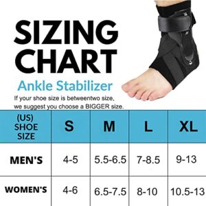 TODDOBRA Ankle Brace for Sprained Ankle, Ankle Support Brace with Side Stabilizers for Men & Women, Ankle Splint Stabilizer Volleyball, Basketball, Ankle Supports for Women (Update XL)