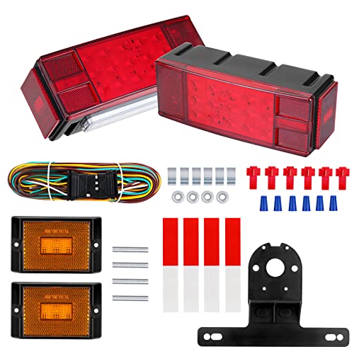 LIMICAR Boat Trailer Lights, Trailer Light Kit, LED Trailer Lights with 25ft Trailer Wiring Harness Kit, IP68 Trailer Lights for Truck Marine RV Camper Snowmobile Over 80" Inches