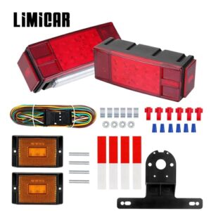 LIMICAR Boat Trailer Lights, Trailer Light Kit, LED Trailer Lights with 25ft Trailer Wiring Harness Kit, IP68 Trailer Lights for Truck Marine RV Camper Snowmobile Over 80" Inches