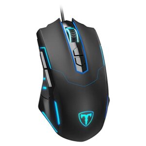 weemsbox wired gaming mouse [breathing rgb led] [plug play] high-precision adjustable 7200 dpi, 7 programmable buttons, ergonomic computer usb mice for windows/pc/mac/laptop gamer