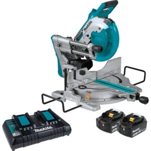 makita xsl06pm 36v (18v x2) lxt® brushless 10" dual-bevel sliding compound miter saw with laser kit (4.0ah)