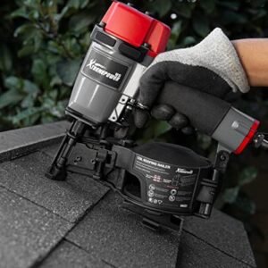 XtremepowerUS Coil Siding Roofing Nailer, Pneumatic Roofing Nails from 7/8" up to 1-3/4", 16 Degree Magazine Patio Roofing Nail Gun