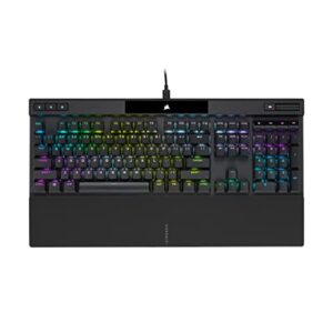 corsair k70 rgb pro wired mechanical gaming keyboard (cherry mx rgb speed switches: linear and rapid, 8,000hz hyper-polling, pbt double-shot pro keycaps, soft-touch palm rest) qwerty, na - black