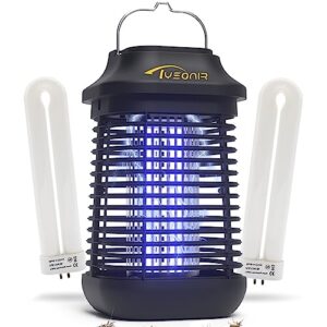 bug zapper, 4200v high power electric mosquito zapper for outdoor and indoor use, including free 2 pack replacement bulbs, waterproof efficient bug zapper for home kitchen patio camping