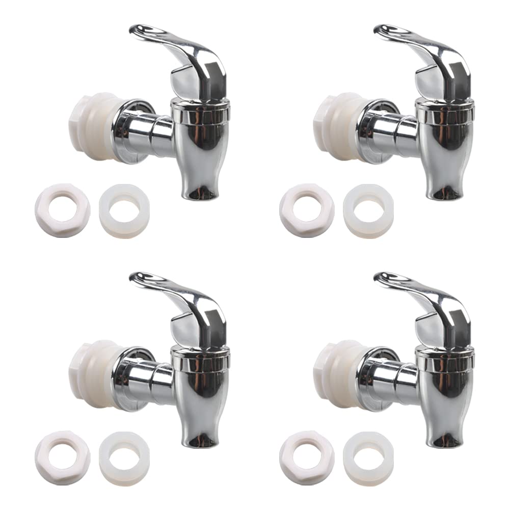 Drink Dispenser Spigot Spout Replacement Push Style Cooler faucet for Beverage Dispenser Carafe Water Bottle Jug Ceramic Water Crock Lever Pour Spout Tap BPA Free 4 Pack by GwenB