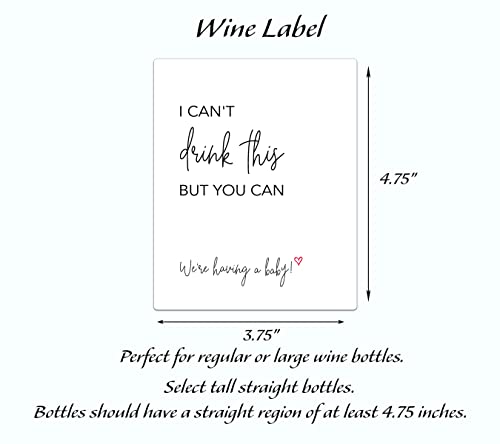 I can't drink this but you can ● SET of 5 ● GENDER NEUTRAL Pregnancy Announcement Wine Labels, Baby Announcement Wine Label, Pregnancy Reveal, Alternative to Card WATERPROOF A200-5IDT