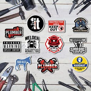 Toolbox Hard hat Stickers, 100 Pcs, Construction Workers Funny Stickers for Tool Box Helmet Hood Hard Hat Water Bottle