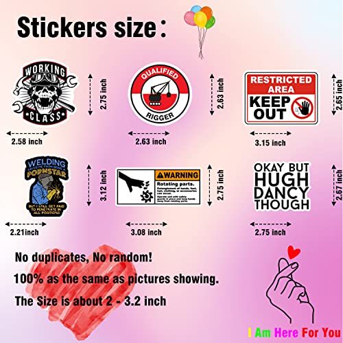 Toolbox Hard hat Stickers, 100 Pcs, Construction Workers Funny Stickers for Tool Box Helmet Hood Hard Hat Water Bottle