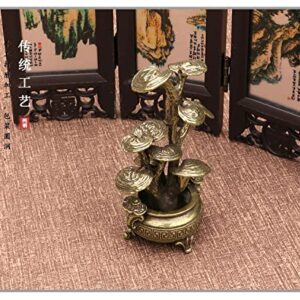 LOTONJT Brass Statue Miniature Ganoderma Mushroom Bonsai Sculpture Fairy Herb Feng Shui Money Tree Garden Yart Art Retro Metal Statue Indoor Decor Tearoom Metaphysical Talisman Wealth Prosperity