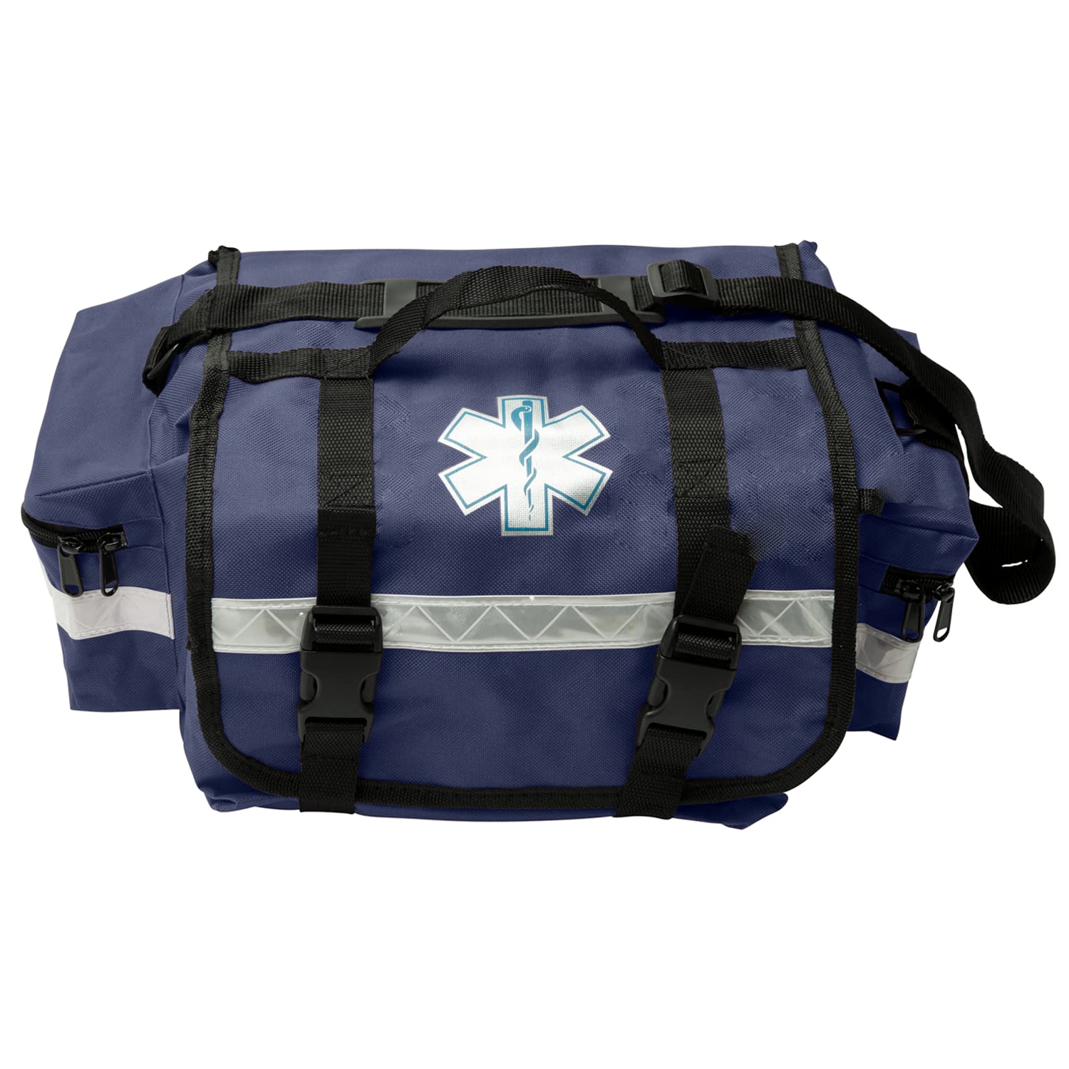 NOVAMEDIC Professional Empty Blue First Responder Bag, 17" x 9" x 7", EMT Trauma First Aid Carrier for Paramedics and Emergency Medical Supplies Kit, Lightweight and Durable