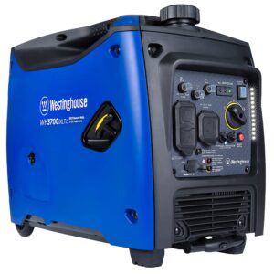 Westinghouse Outdoor Power Equipment 3700 Peak Watt Super Quiet Portable Inverter Generator, Wheel & Handle Kit, RV Ready 30A Outlet, Gas Powered, CO Sensor, Parallel Cord Included