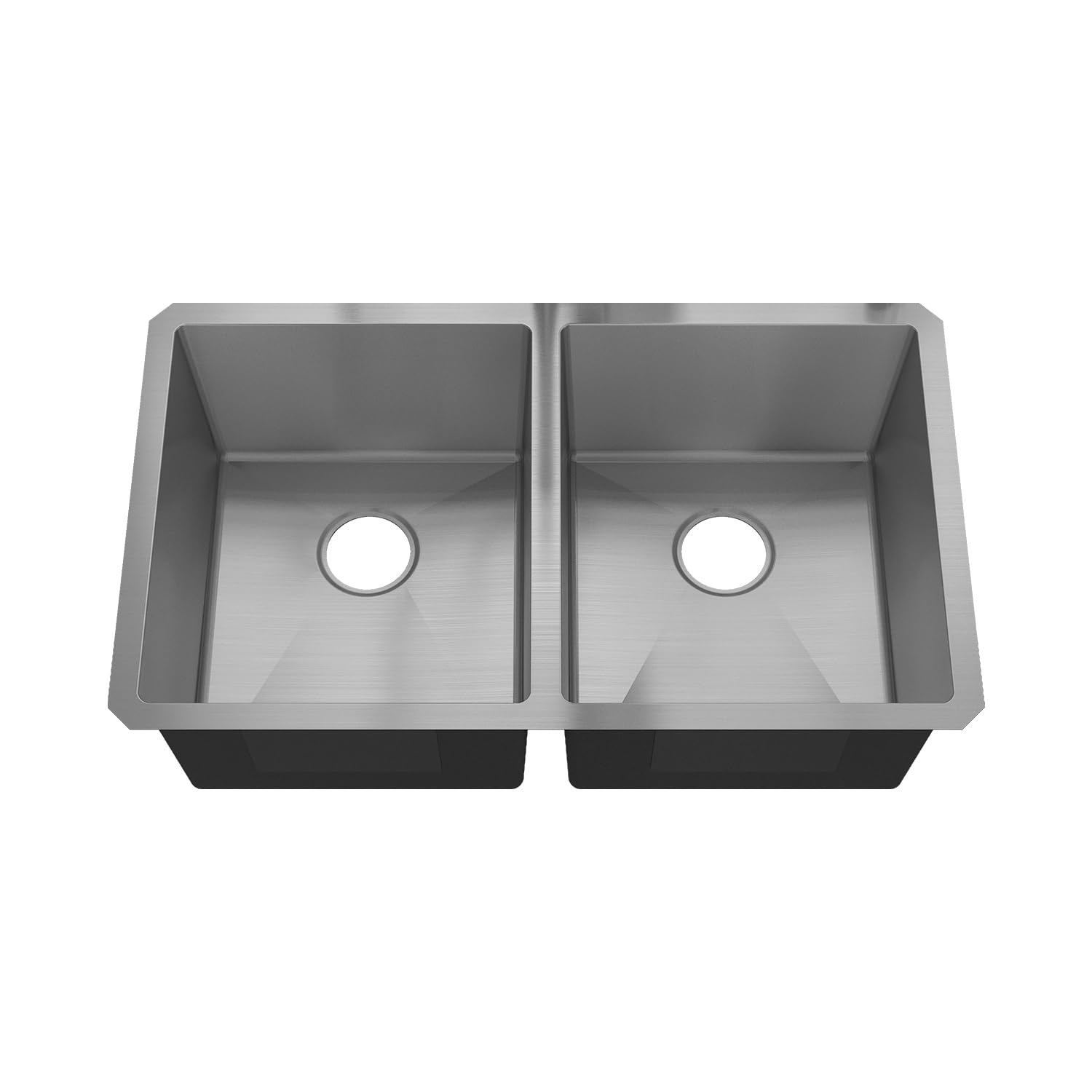 Sinber 32" x 19" x 10" Undermount Double Bowl Kitchen Sink with 18 Gauge 304 Stainless Steel Satin Finish HU3219D (Sink Only)