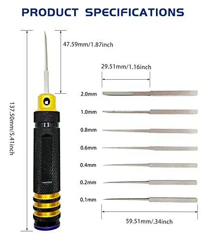 HOPLEX Model Chisel with 0.1/0.2/0.4/0.6/0.8/1.0/2.0mm Blade Resin Carved Scribe line Modeling Scriber