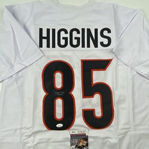 Autographed/Signed Tee Higgins Cincinnati White Football Jersey JSA COA