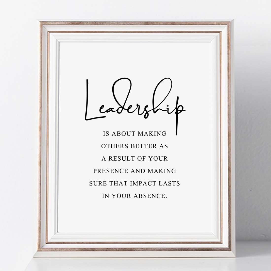 Leadership Print Office Wall Decor Retirement Gift Business Inspirational Print Gift for Good Leader Boss Gift Boss Office Gift - 8x10 inch No Frame