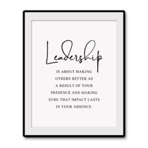 Leadership Print Office Wall Decor Retirement Gift Business Inspirational Print Gift for Good Leader Boss Gift Boss Office Gift - 8x10 inch No Frame