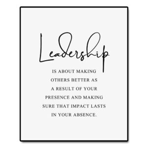 Leadership Print Office Wall Decor Retirement Gift Business Inspirational Print Gift for Good Leader Boss Gift Boss Office Gift - 8x10 inch No Frame