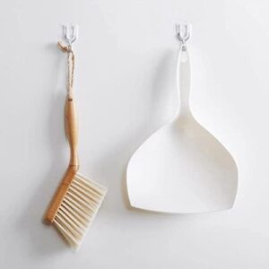 Small Broom and Dustpan Set, Bamboo Handle Mini Brush Dustpan, Short Hand Broom for Home,Kitchen, Office, Pet, Desktop, Outdoor (11.5")