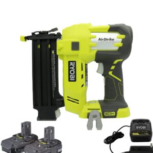 RYOBI (RENEWED) P320 Airstrike 18 Volt One+ Lithium Ion Cordless Brad Nailer WITH NEW BATTERIES AND CHAGER