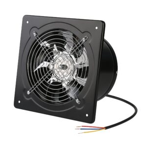 nalle 8 inch exhaust fan 80w 500cfm through-wall installation ventilation fan 110v exhaust smoke fan ventilation for kitchen,bathroom,laundry room,toilets,garage,shopping mall (black