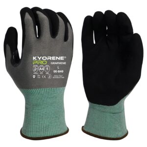 Armor Guys Kyorene Pro 00-840 Protective Work Gloves – Nitrile Palm Gloves – A4 Cut Resistant Graphene Gloves – Construction Gloves and Sheet Metal Handling Gloves, Size L, 3/PK