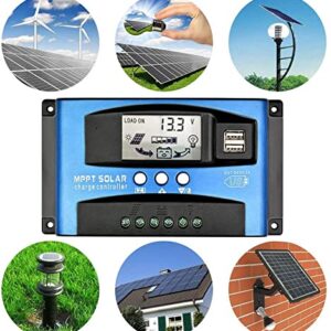 Y&H 100A 12V/24V MPPT Solar Charge Controller w/LCD Display Dual USB and WiF, Solar Panel Regulator fit for Gel Flooded and Lithium Battery Model: BL912-100A-WIF (Blue)