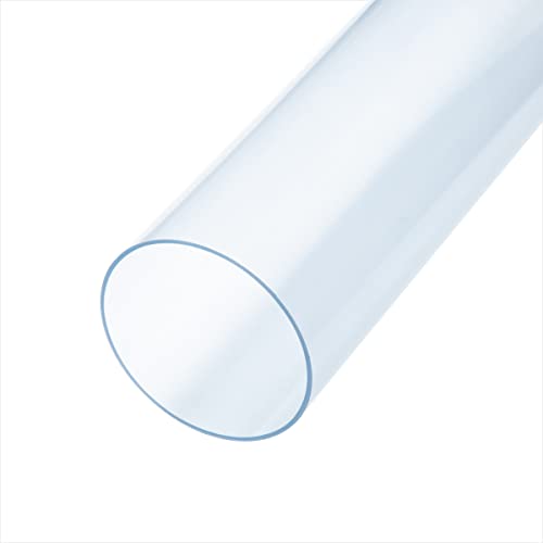 POWERTEC 70272V Clear PVC Pipe 4" x 36" Long, 1PK, Rigid Plastic Tubing for Dust Collection Hose & Fittings