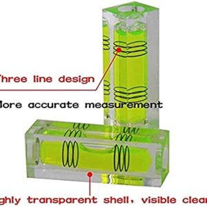 High Precision Mini Level Bubble Small Horizontal Bubble Three Line Horizontal Pearl Level Magnetometer 2PCS (Without magnet)