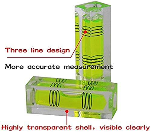 High Precision Mini Level Bubble Small Horizontal Bubble Three Line Horizontal Pearl Level Magnetometer 2PCS (Without magnet)