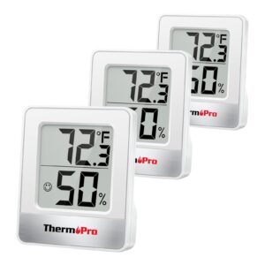 thermopro tp49 3 pieces digital hygrometer indoor thermometer humidity meter mini hygrometer thermometer with temperature and humidity monitor room thermometer