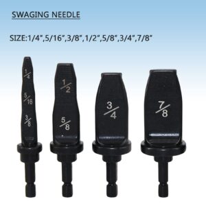 Swaging Tool Drill Bit, 4 PCS, HVAC Tools Copper Pipe Expander Manual Copper Pipe Air Conditioner Copper Tube Expander Size 1/4", 5/16", 1/2", 3/8",5/8",3/4",7/8".