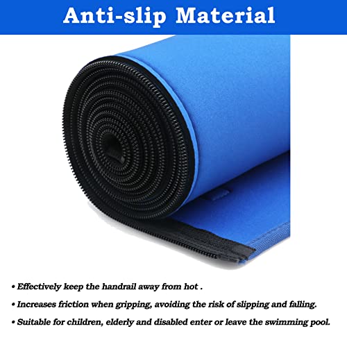 Ginchain Pool Handrail Cover, Slip Resistant Zippered Hand Grip Rail Cover, Safety Rail Grip Sleeve for Inground Swimming Pool Hand Railing Cover(10 feet, Royal Blue)