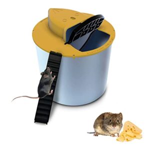 Rinne Traps Mouse Trap Bucket,Flip Slide Bucket Lid Mouse| |Trap Door Style| |Auto Reset| |Indoor Outdoor|5 Gallon Bucket Compatible