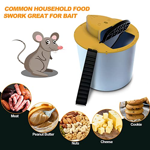 Rinne Traps Mouse Trap Bucket,Flip Slide Bucket Lid Mouse| |Trap Door Style| |Auto Reset| |Indoor Outdoor|5 Gallon Bucket Compatible