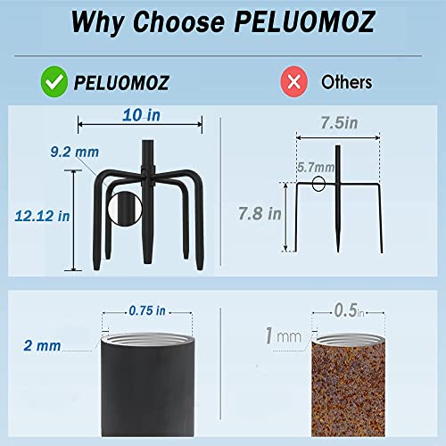 PELUOMOZ Shepherds Hooks for Outdoor Bird Feeder Pole, 76 Inch Shepards Hooks Outdoor Heavy Duty Plant Stand Outdoor Hook for Plant Hanger Hanging Basket(2 Pack)